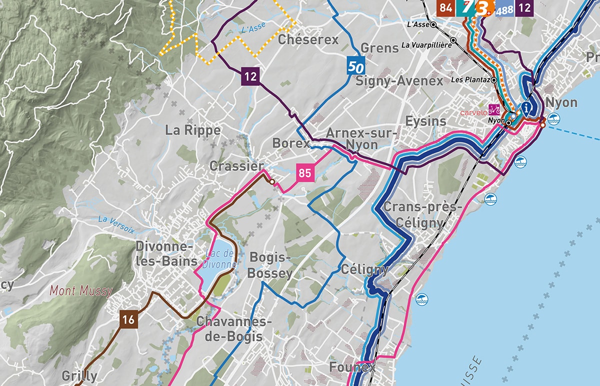 Grand Genève | Carte des balades vélo dans le Grand Genève